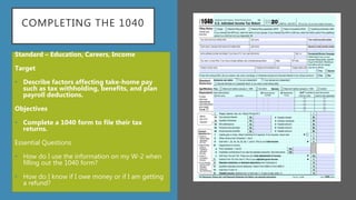 Completing the 1040 | PPTX