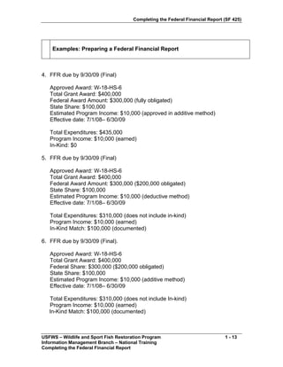 Completing The FFR SF-425 Version 1 1 Final9309pm | PDF