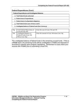 Completing The FFR SF-425 Version 1 1 Final9309pm | PDF