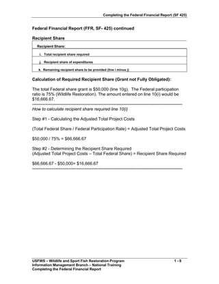 Completing The FFR SF-425 Version 1 1 Final9309pm | PDF