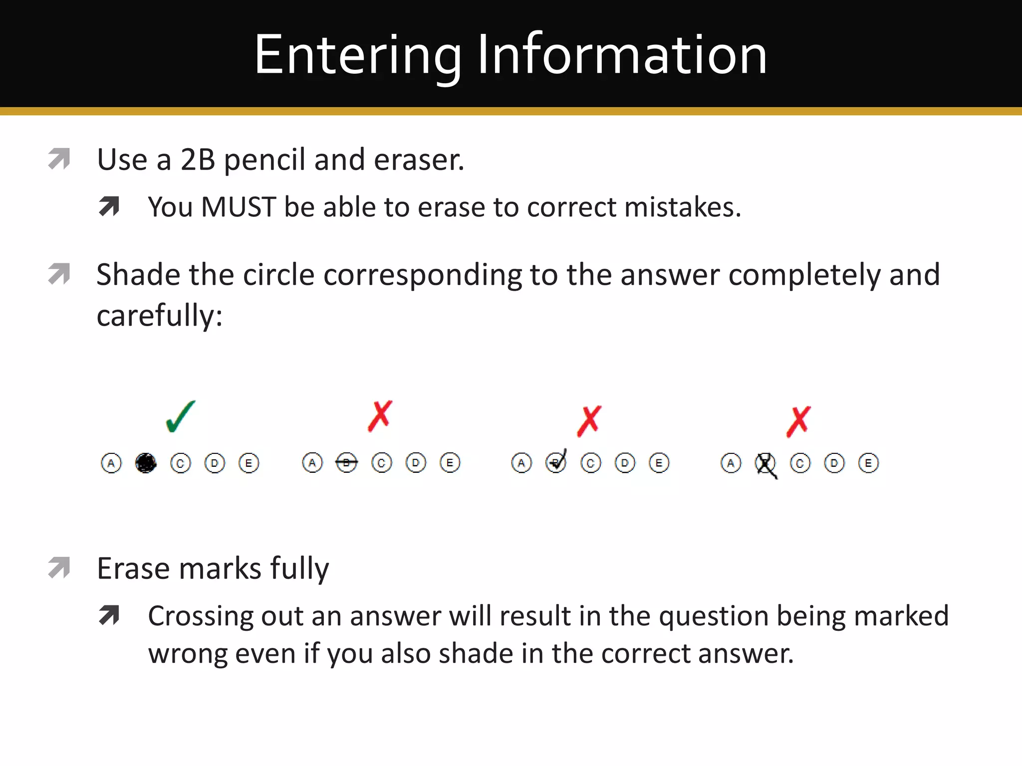 Completing the MCQ answer sheet | PDF