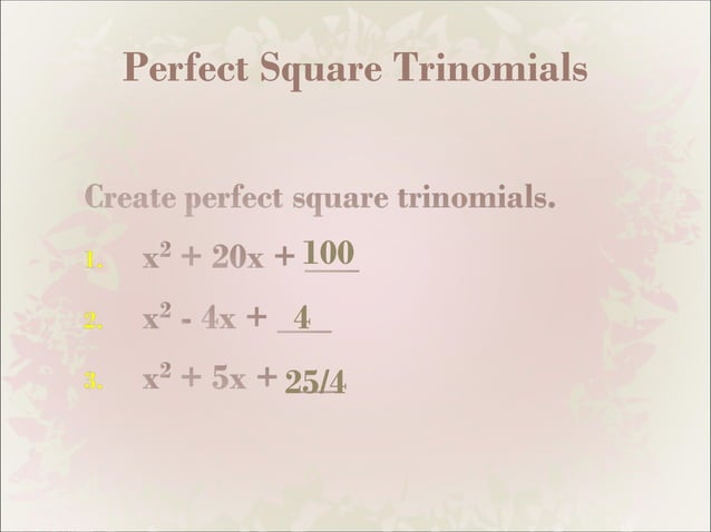 Completing the Square | PPT