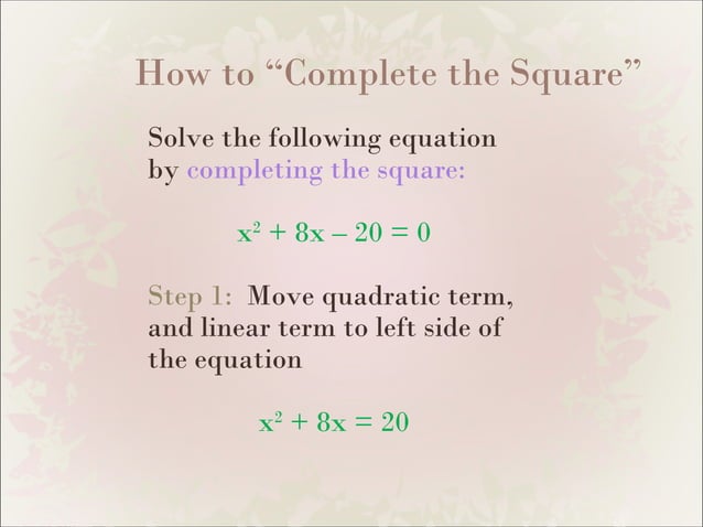 Completing the Square | PPT | Science
