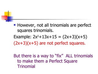 Completing the square (added and revised) | PPT