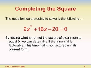 Completing the square | PPT