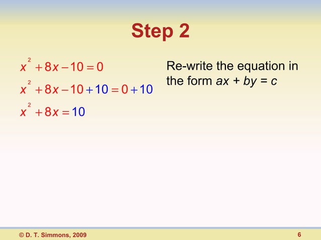 Completing the square | PPT
