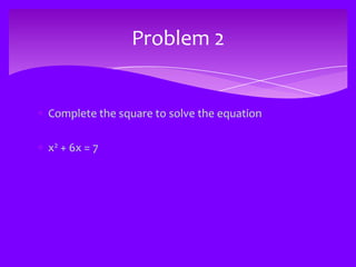 Completing the square | PPT