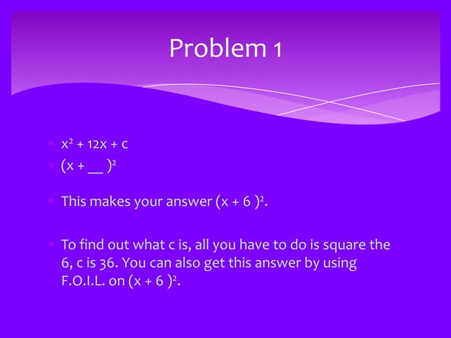 Completing the square | PPT