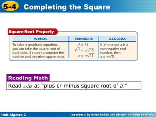 Completing the square | PPT