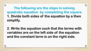 Completing the square.pptxnfkdkfkfkkdkdld | PPTX