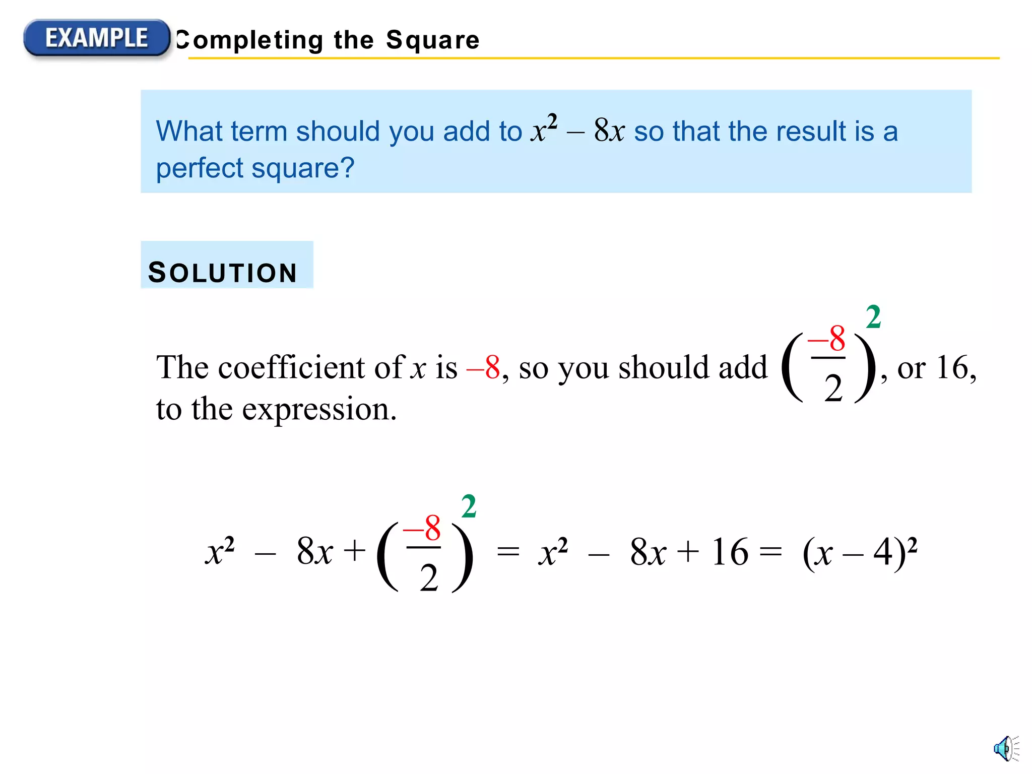 Completing the square (1) | PPT