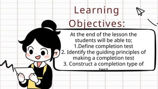 Completion Type of Test and Its Principles | PPT