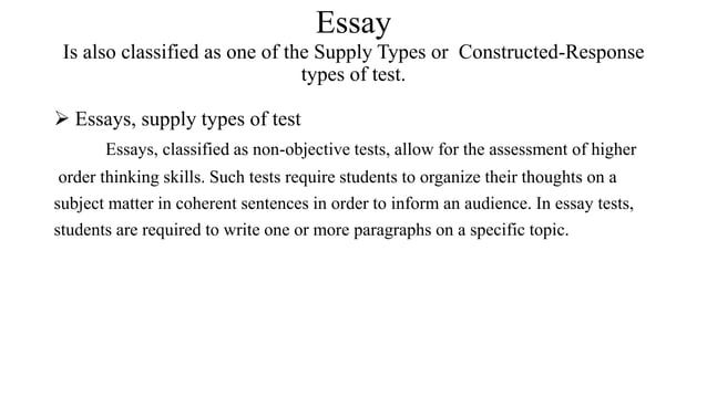 Completion Type Of Test Pptx Educational Assessment Education