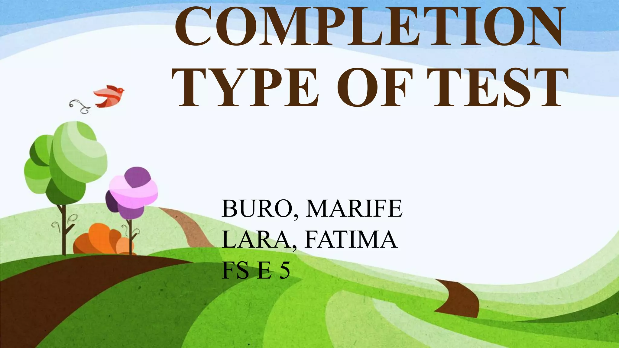 Completion type of Test | PDF