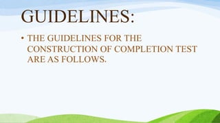 Completion type of Test | PDF