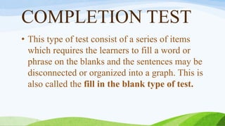 Completion type of Test | PPT
