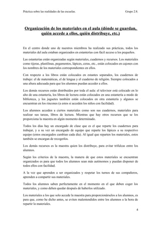 Completo practica sobre las realidades de las escuelas | DOC