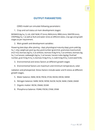 Agroclimatic modeling : CERES Wheat | PDF