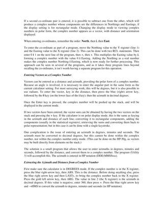 Complex numbers & vectors hp35s overview | PDF