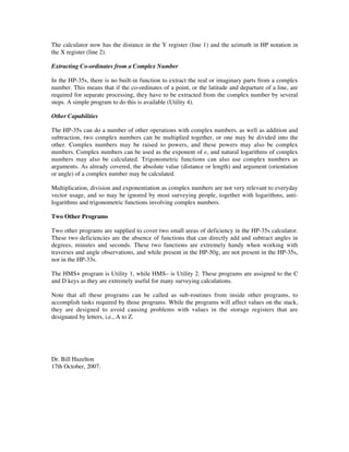Complex numbers & vectors hp35s overview | PDF