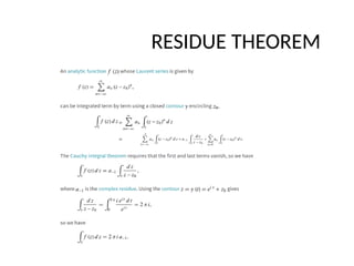 HOMOLOGY,ARGUMENT PRINCIPLE,RESIDUE THEOREM,POISSON FORMULA | PPTX | Physics | Science