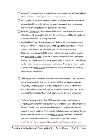 Complex Adaptive Network Systems (CANS) draft 2 | PDF