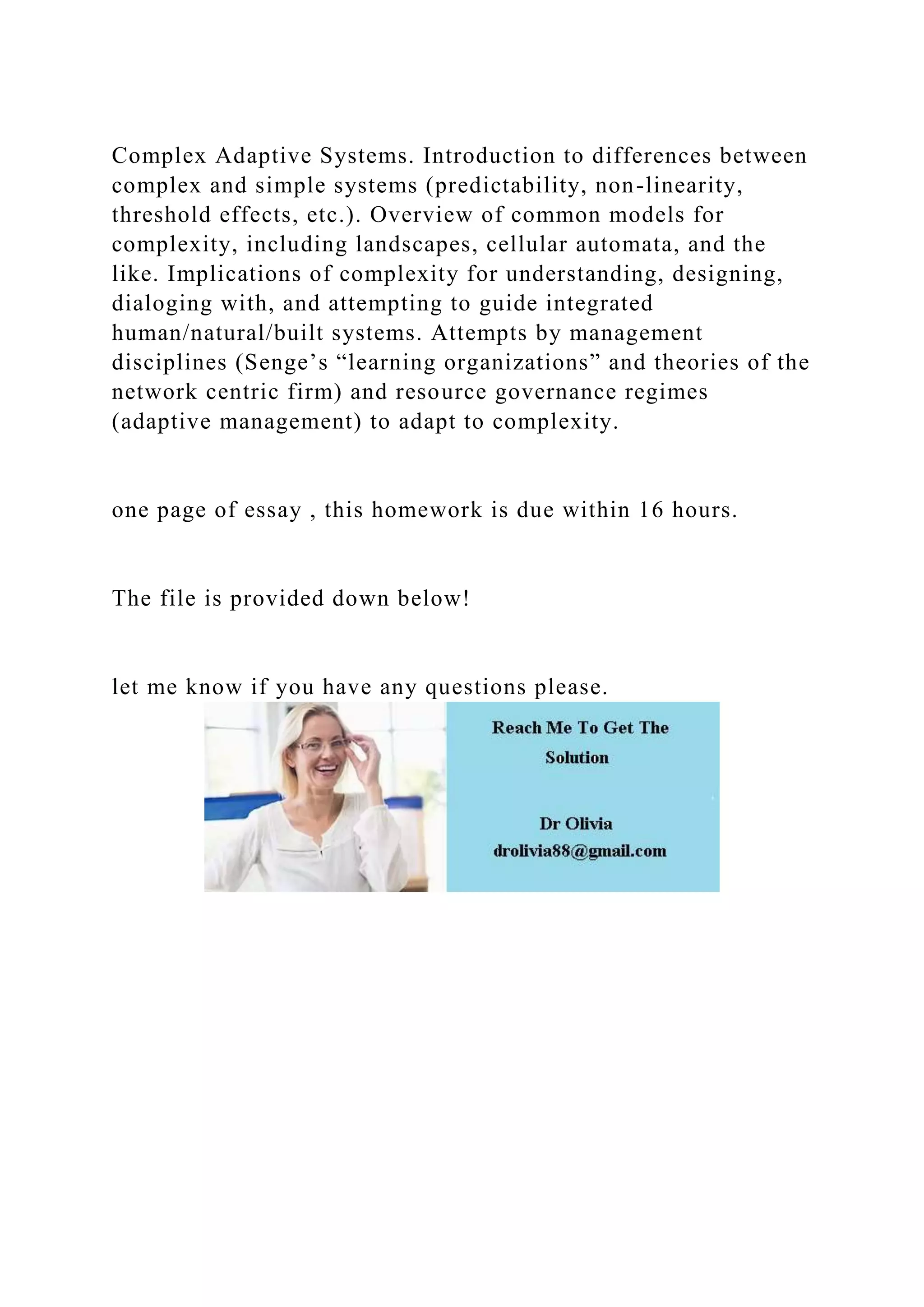 Complex Adaptive Systems. Introduction to differences between comple.docx