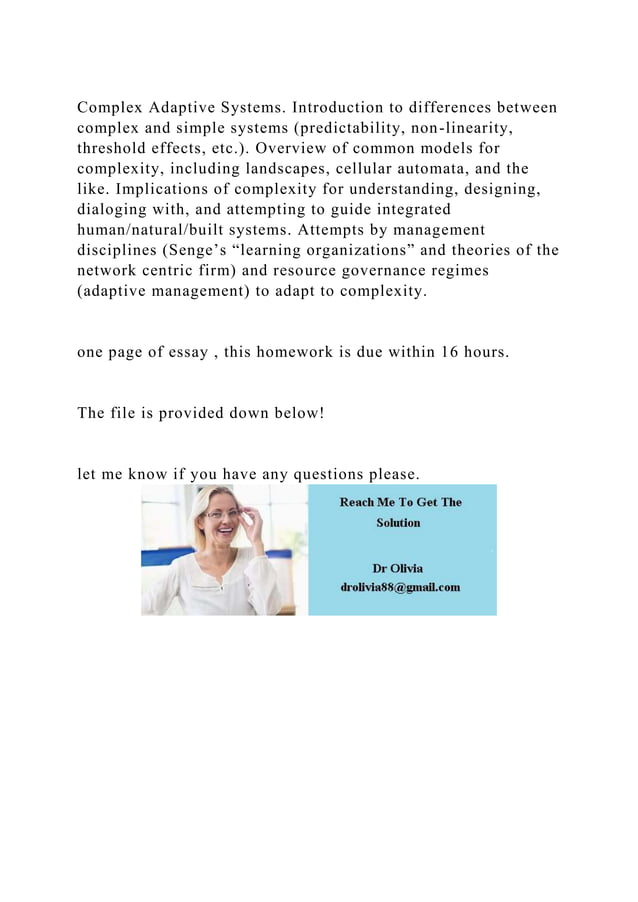 Complex Adaptive Systems. Introduction to differences between comple.docx