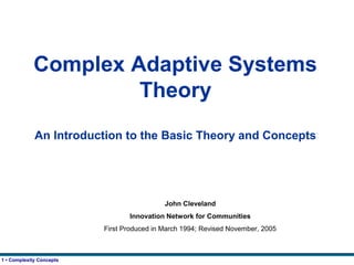 Complexadaptivesystemstheory 12613245196525-phpapp02 | PPT