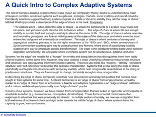 Complex Adaptive Systems Theory | PPT