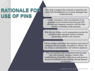 Complex amalgam restoration | PPTX
