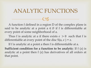 Complex analysis | PPTX