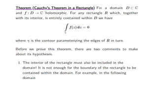 LINE INTEGRAL ,RECTIFIABLE ARC CAUCHY THEOREM OF RECTANGLE, INTEGRAL ...