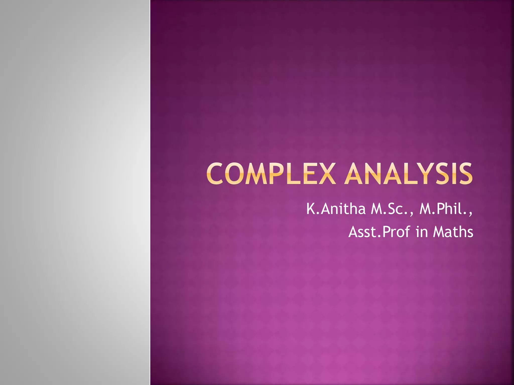 Complex analysis - contour integration | PPT Complex analysis - contour integration | PPT