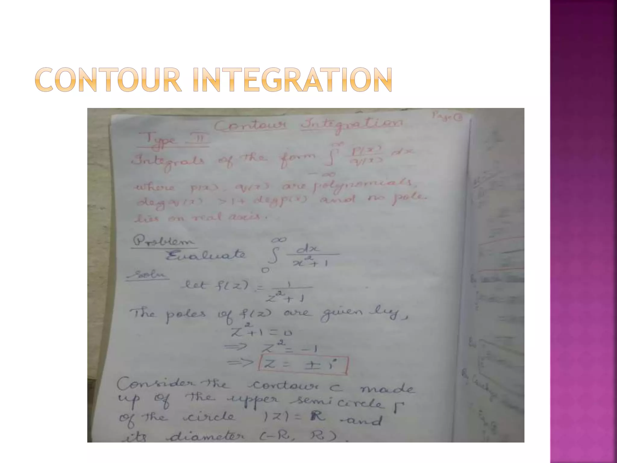 Complex analysis - contour integration | PPT