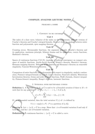 Complex analysis notes | PDF