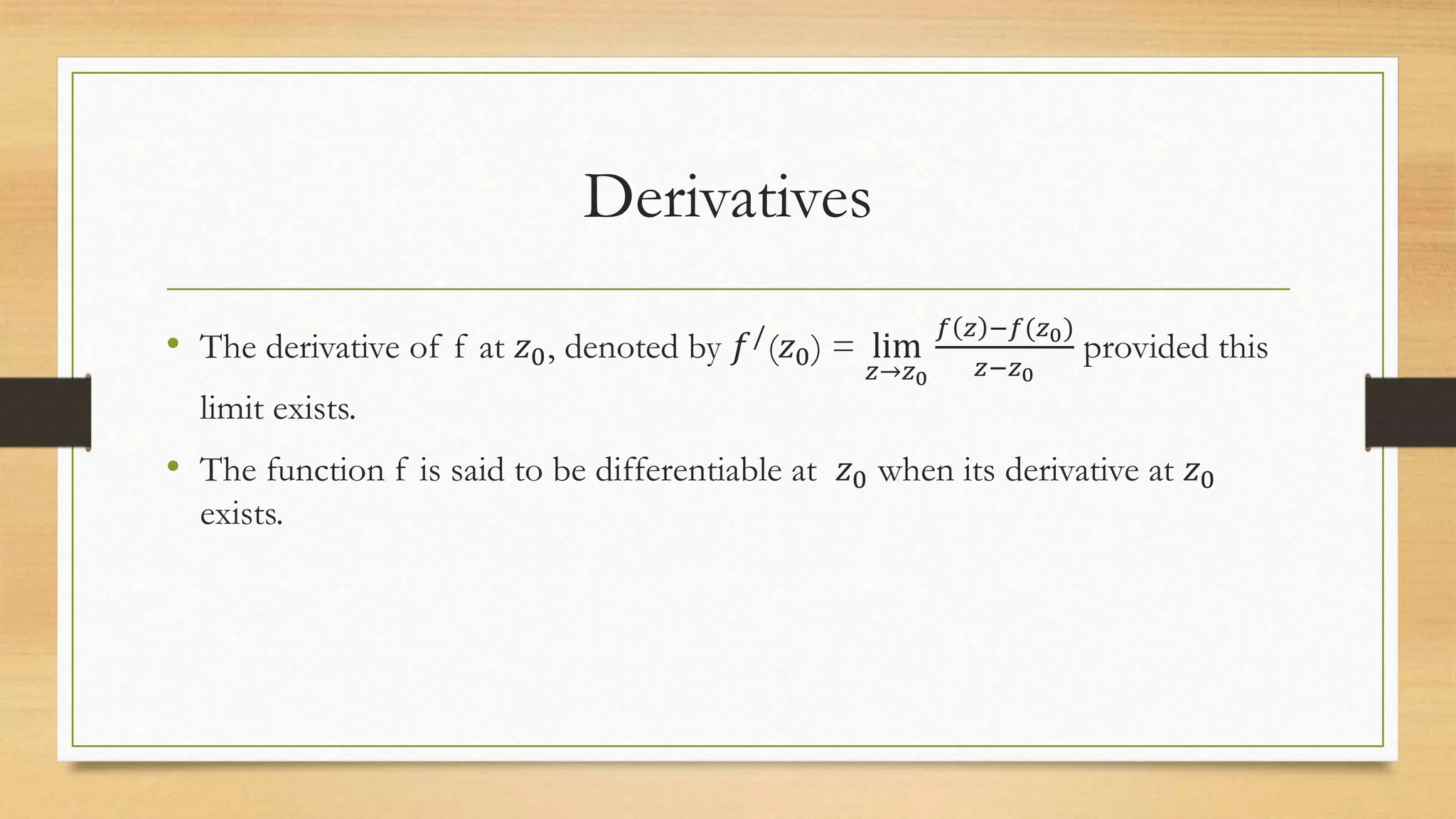 Complex analysis | PPTX