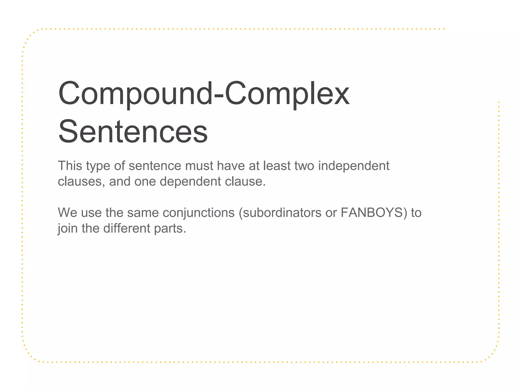 Complex and Compound-Complex Sentences | PPTX