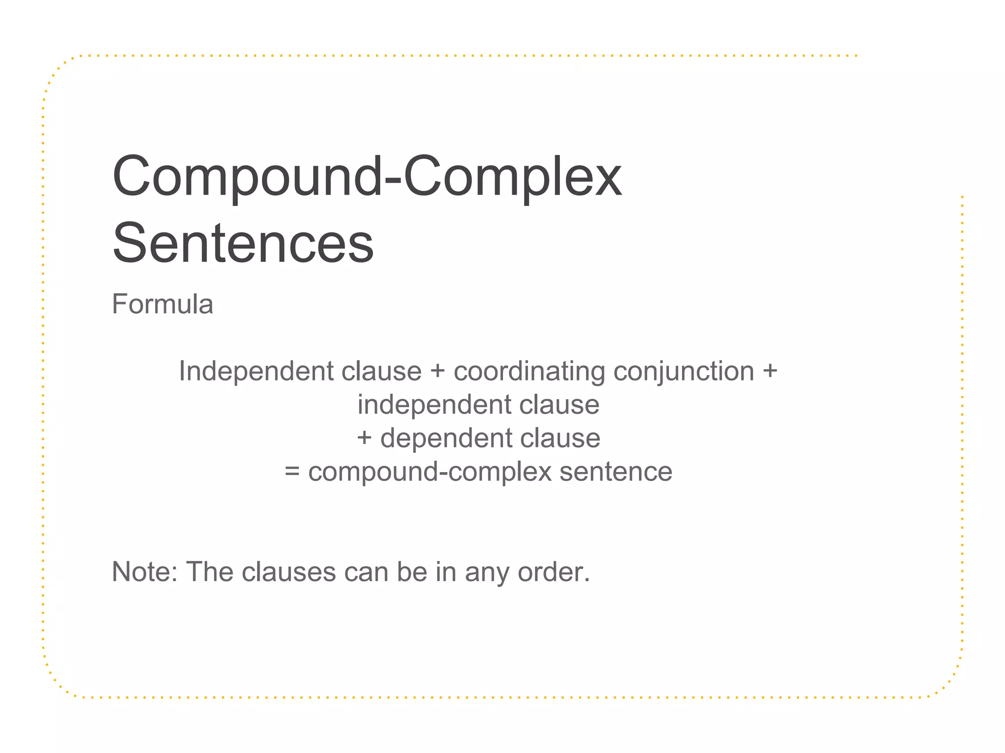 Complex and Compound-Complex Sentences | PPTX