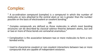 Complexation and protein binding | PPTX | Chemistry | Science