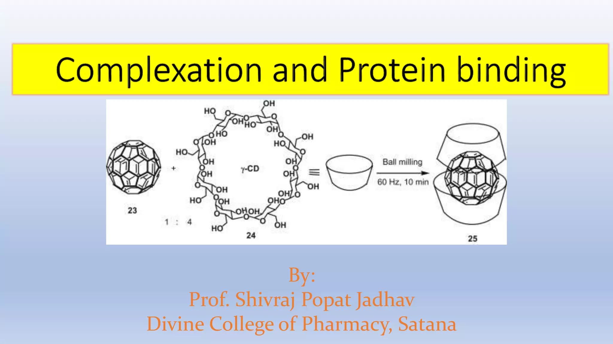 Complexation and protein binding | PPTX | Chemistry | Science