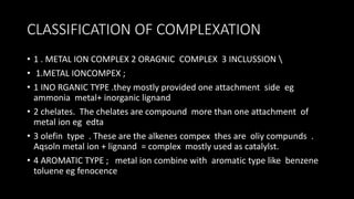 COMPLEXATION AND PROTEIN BINDING. B.pharm | PPT