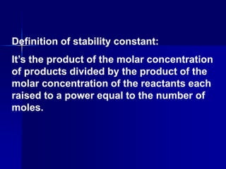 complexation.ppt | Chemistry | Science