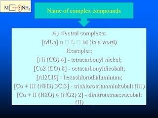 Complex Compunds.ppt | Chemistry | Science