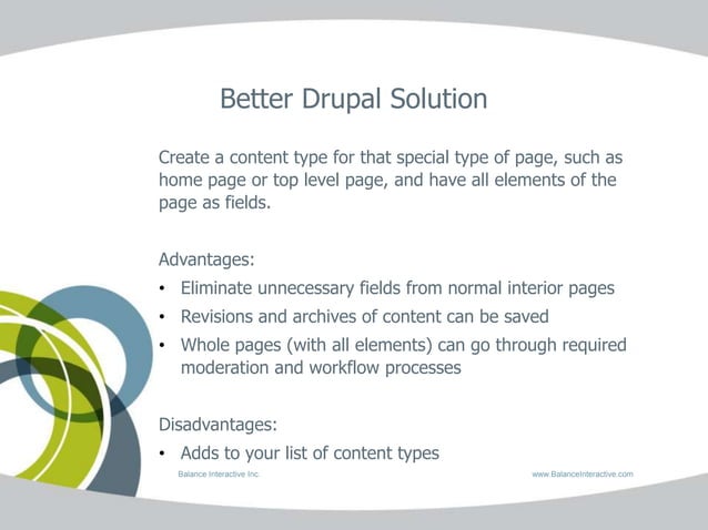 Complex Content Structures and Workflow with Drupal | PPT