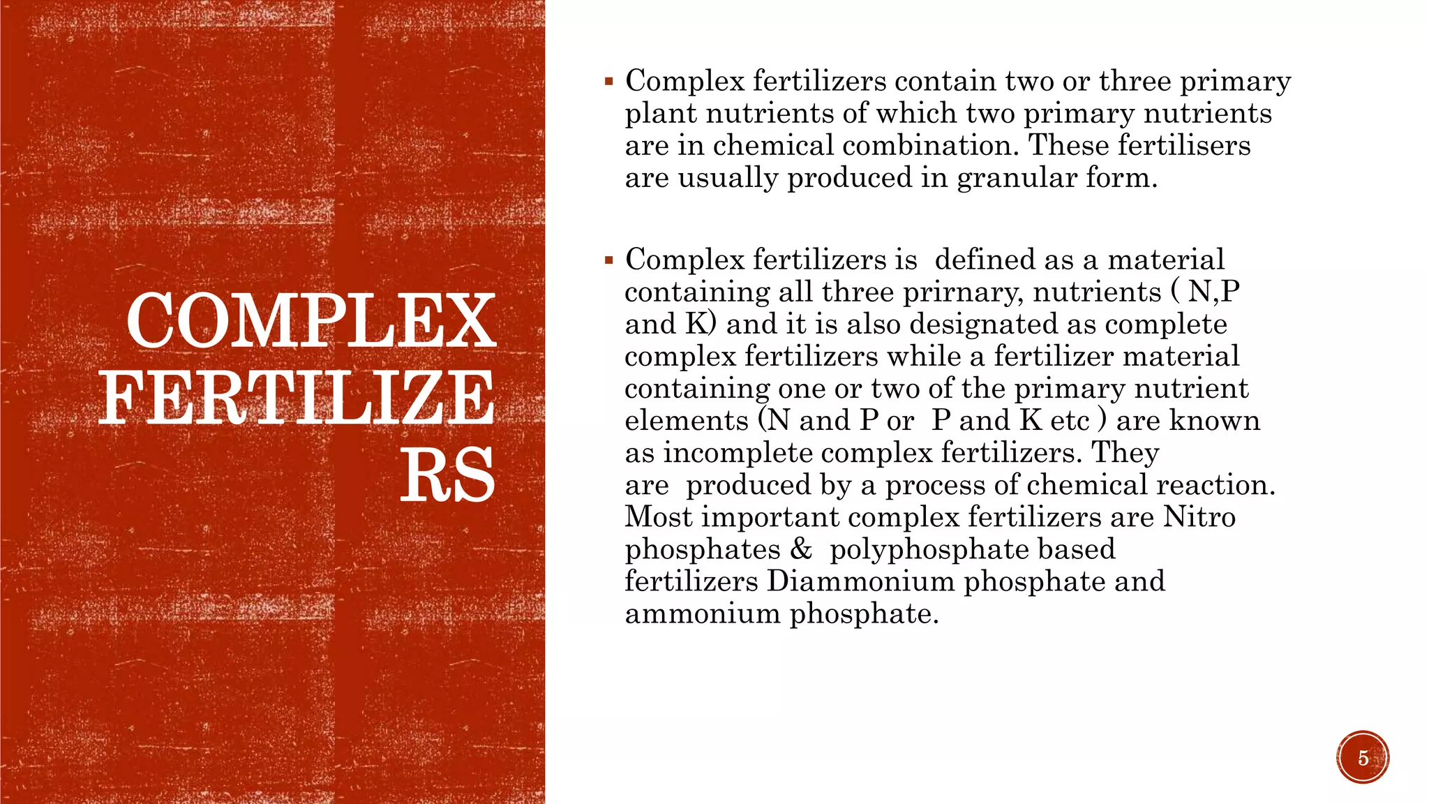 Complex fertilizers presentation | PPTX