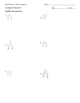 Complex fractions | PDF