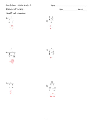 Complex fractions | PDF