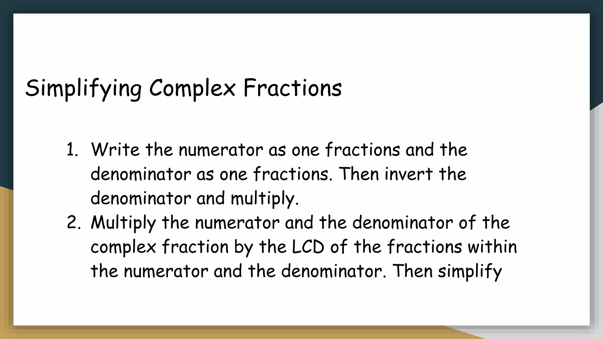 Complex fractions | PPTX
