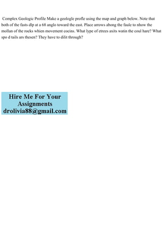 Complex Geologic Profile Make a geologle profle using the map and.pdf